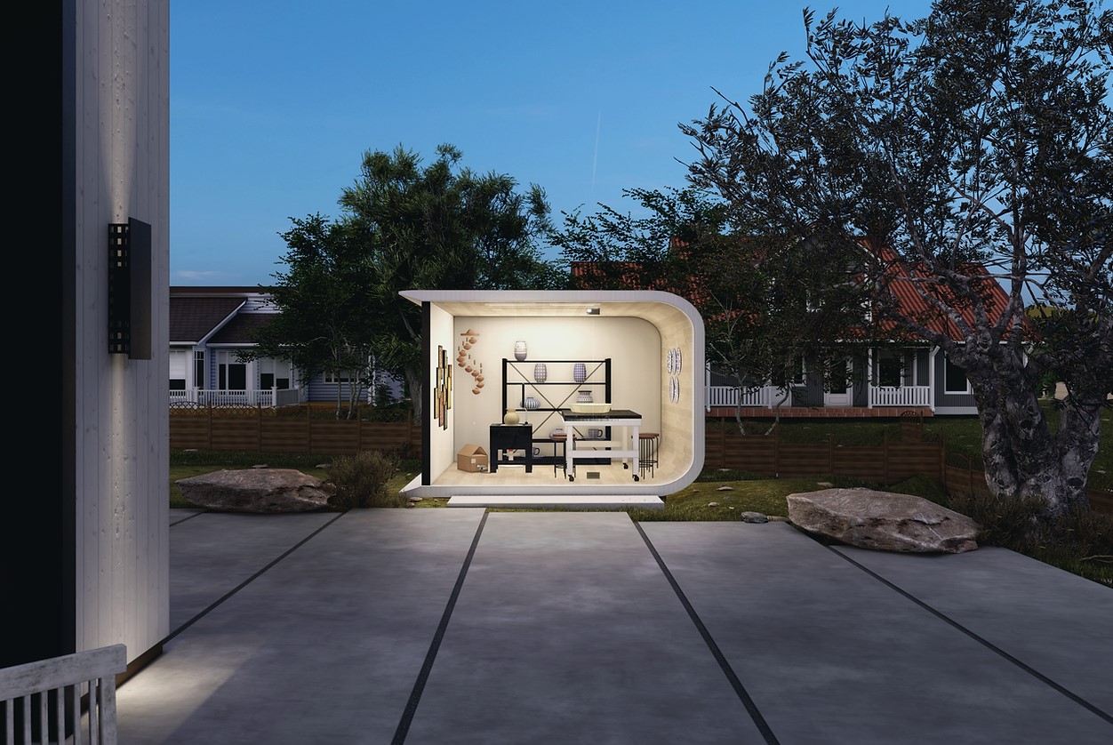 Modern, 3D-Printed Backyard Office