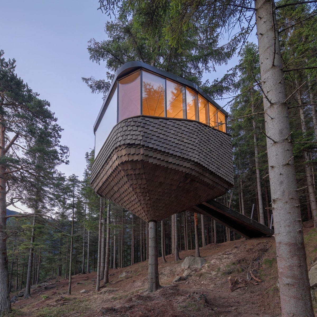Woodnest: Modern Treehouse Overlooking Norway Fjord