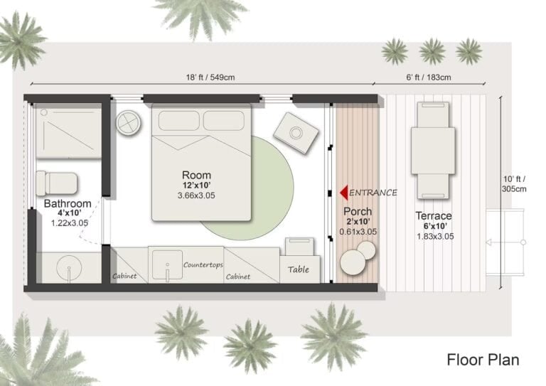 180 Sq. Ft. Nordic Style Tiny House Plans