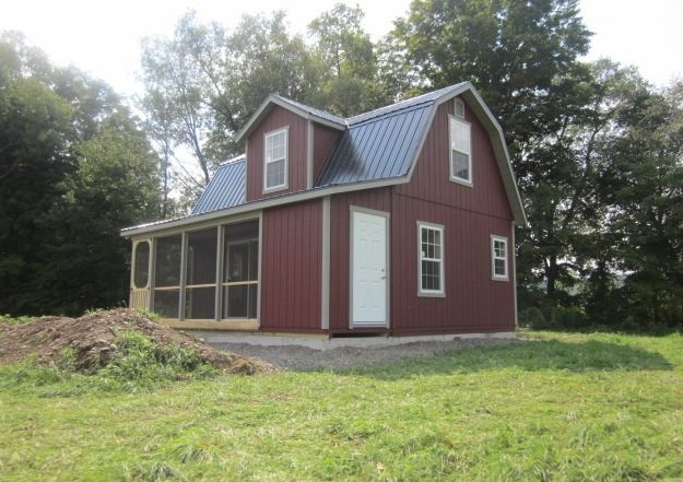 18×24 Two Story Dutch Cabin Shell with 6′ Porch