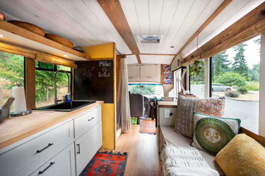 Their Boho Shuttle Bus Conversion