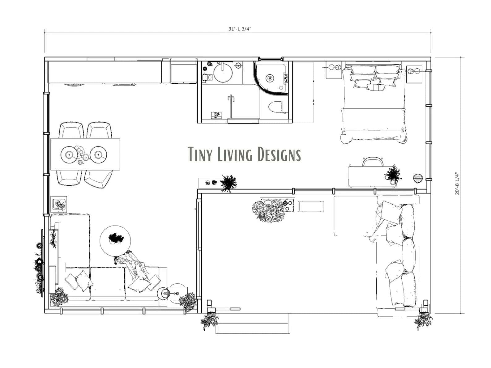 The Luna: 20X30 Modern House Plans