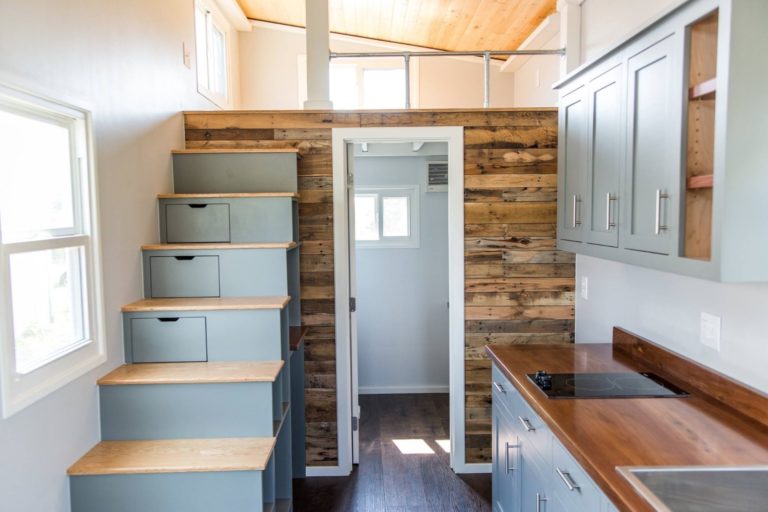 24ft SIP Tiny House on Wheels with Faux Stucco Paint by Cornerstone ...