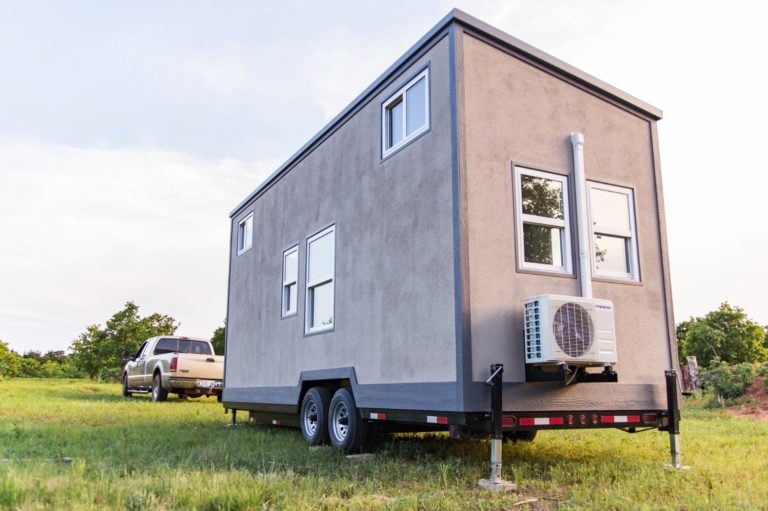 24ft SIP Tiny House on Wheels with Faux Stucco Paint by Cornerstone ...