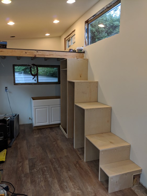 27-Foot Modern Tiny House with Dual Lofts for $22k