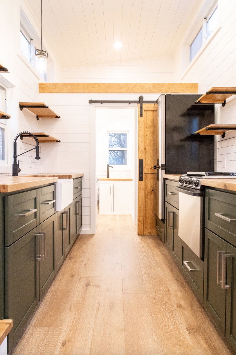 28-foot, 360-square-foot tiny house on wheels by Liberation Tiny Homes