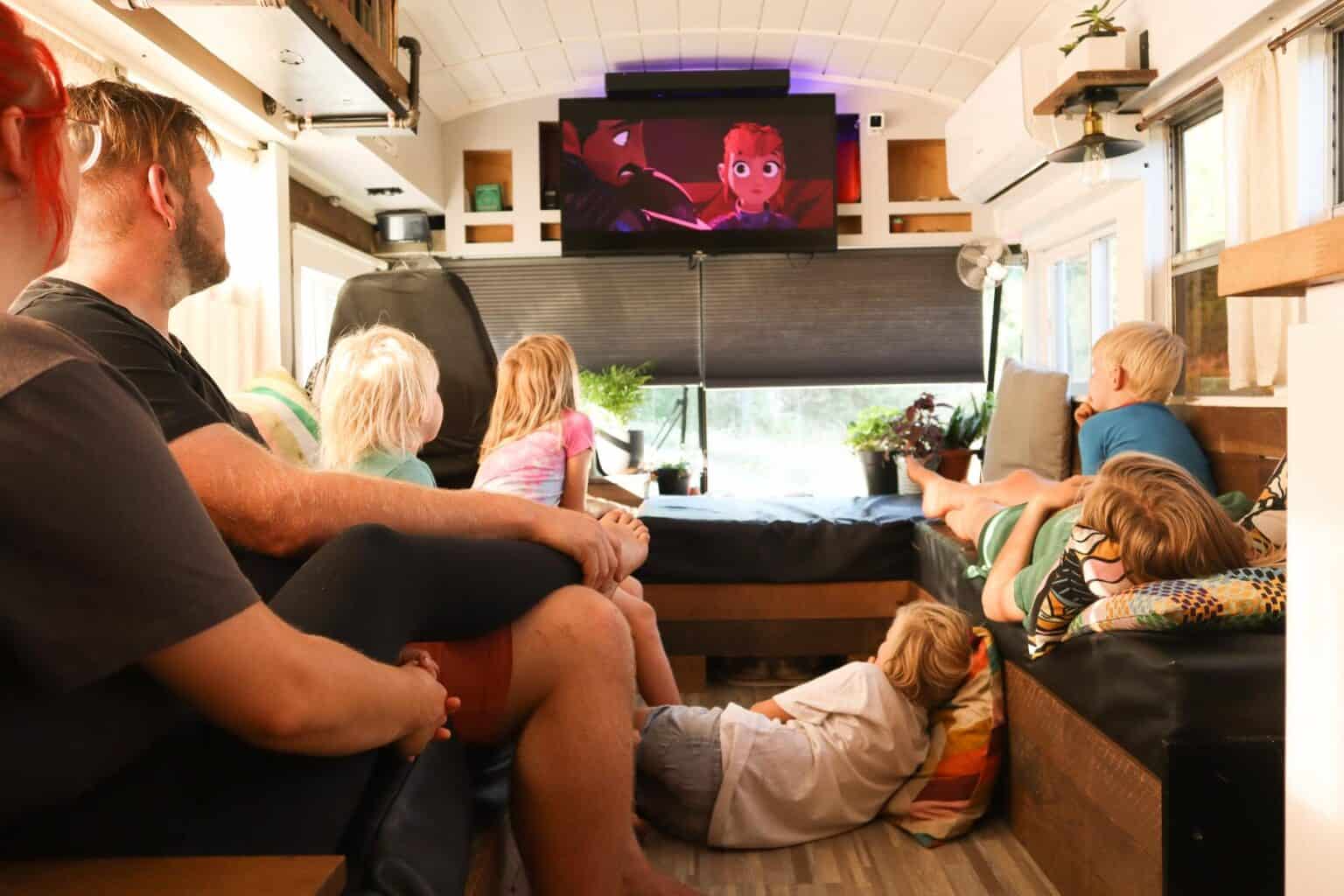 Family of 7’s Two-Story School Bus Home