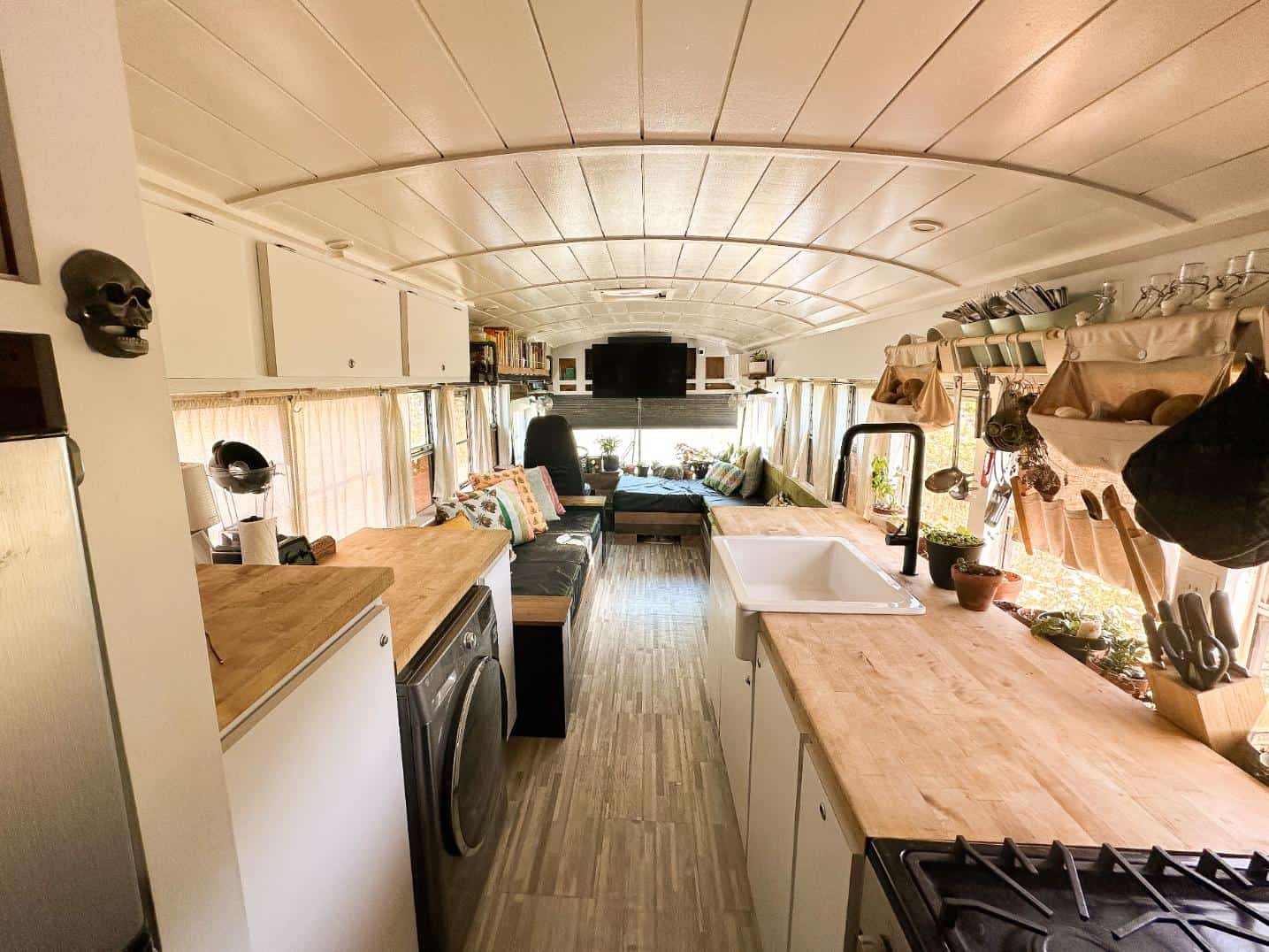 Family of 7’s Two-Story School Bus Home