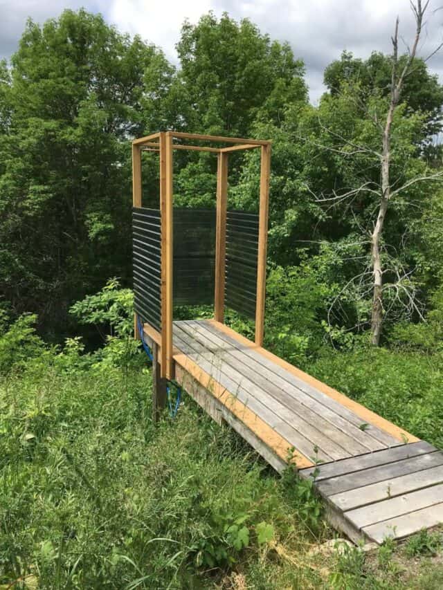 Tiny Red Cube Cabin in Castleton, Ontario
