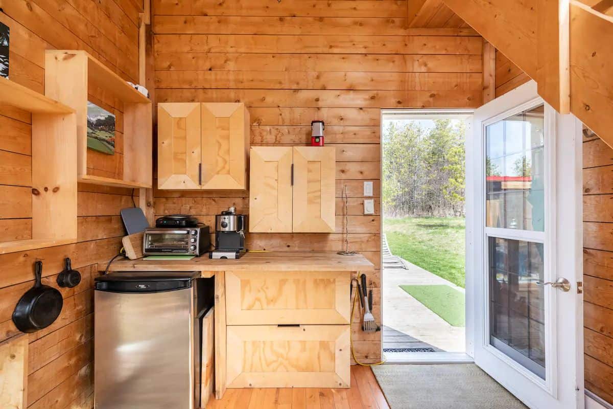 Tiny Red Cube Cabin in Castleton, Ontario