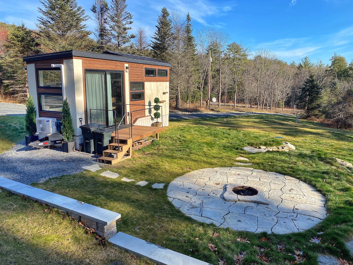 New Hampshire Tiny House With Birch-Tree Wall Art