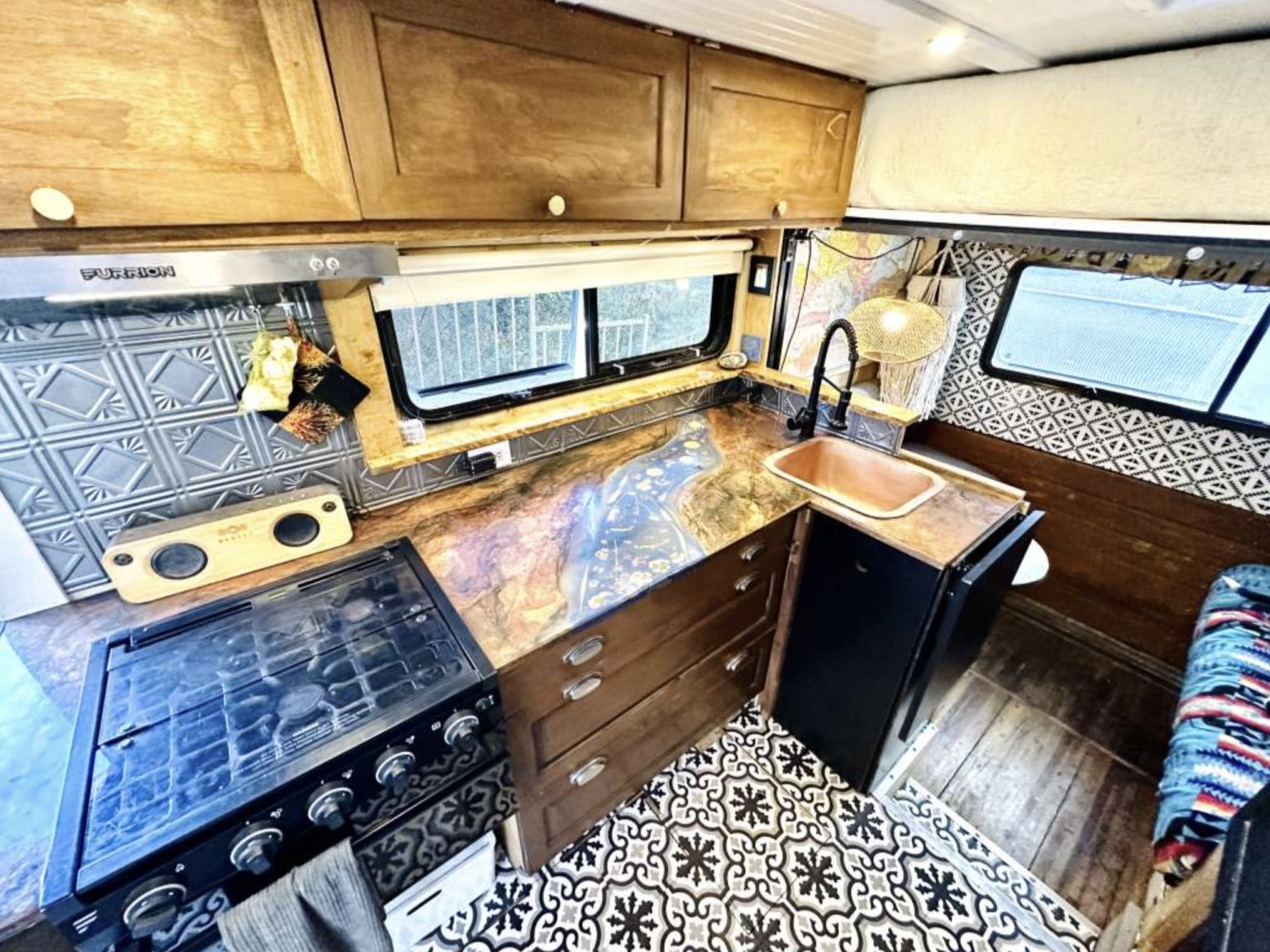 Stealth Box Truck Tiny House with Unique Rear Deck