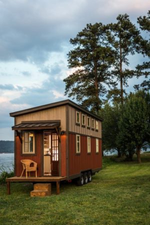 The Boxcar Tiny House with a Downstairs Bedroom and Lots of Storage!