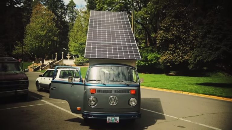 He turned his old VW bus into a SOLAR-powered EV