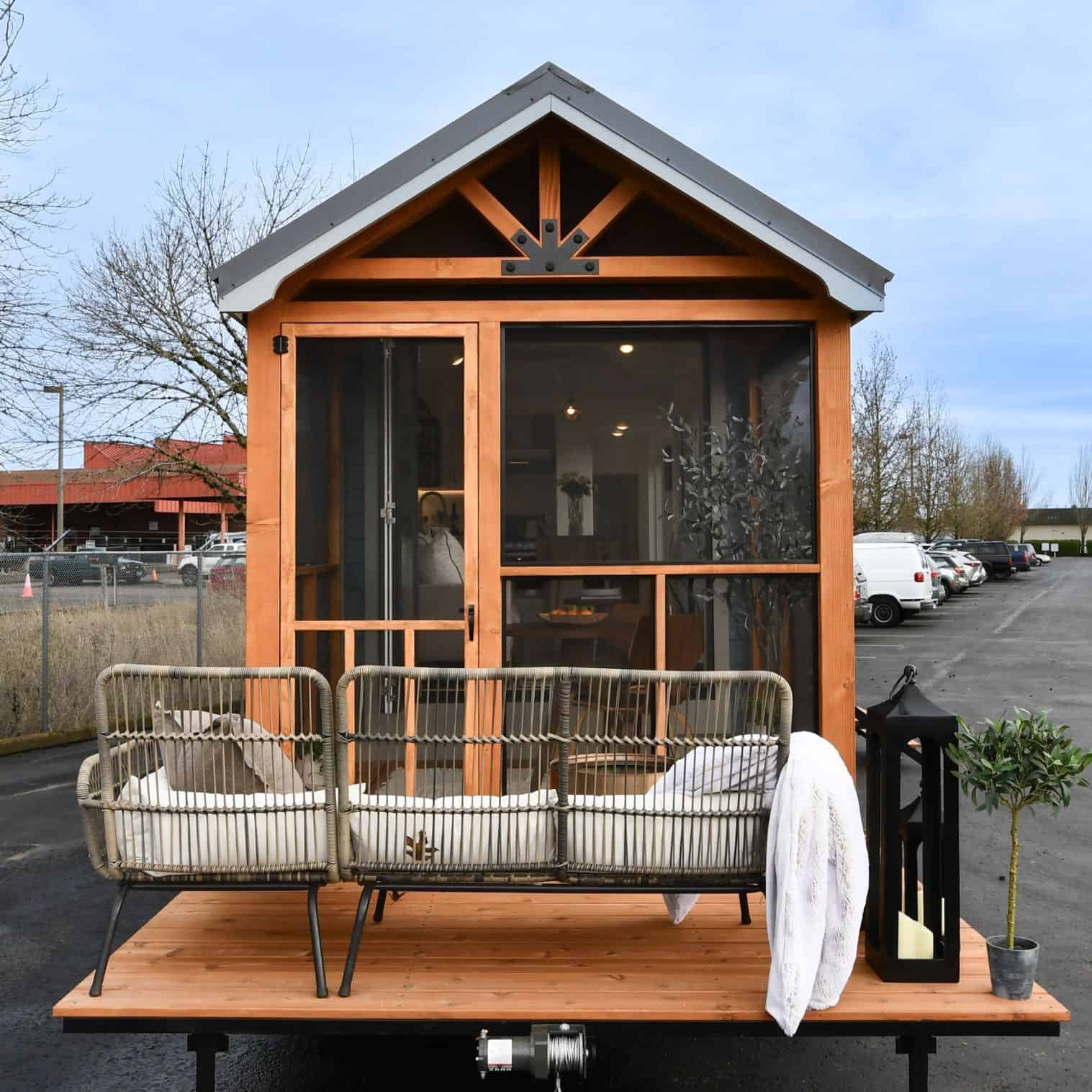 Tiny House with Spiral Staircase to Rooftop Deck