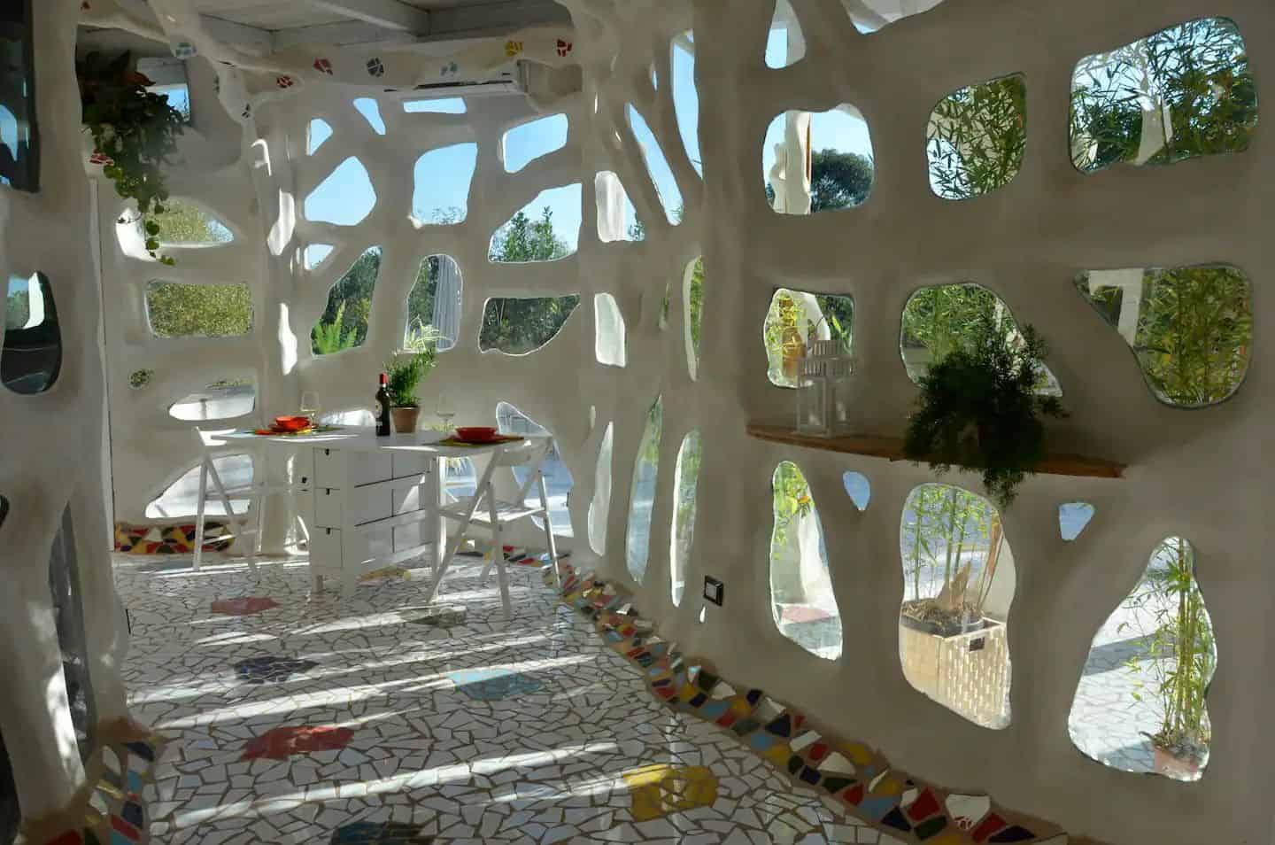 One-of-a-kind Coral Mosaic Sculpture Villa Tiny Home