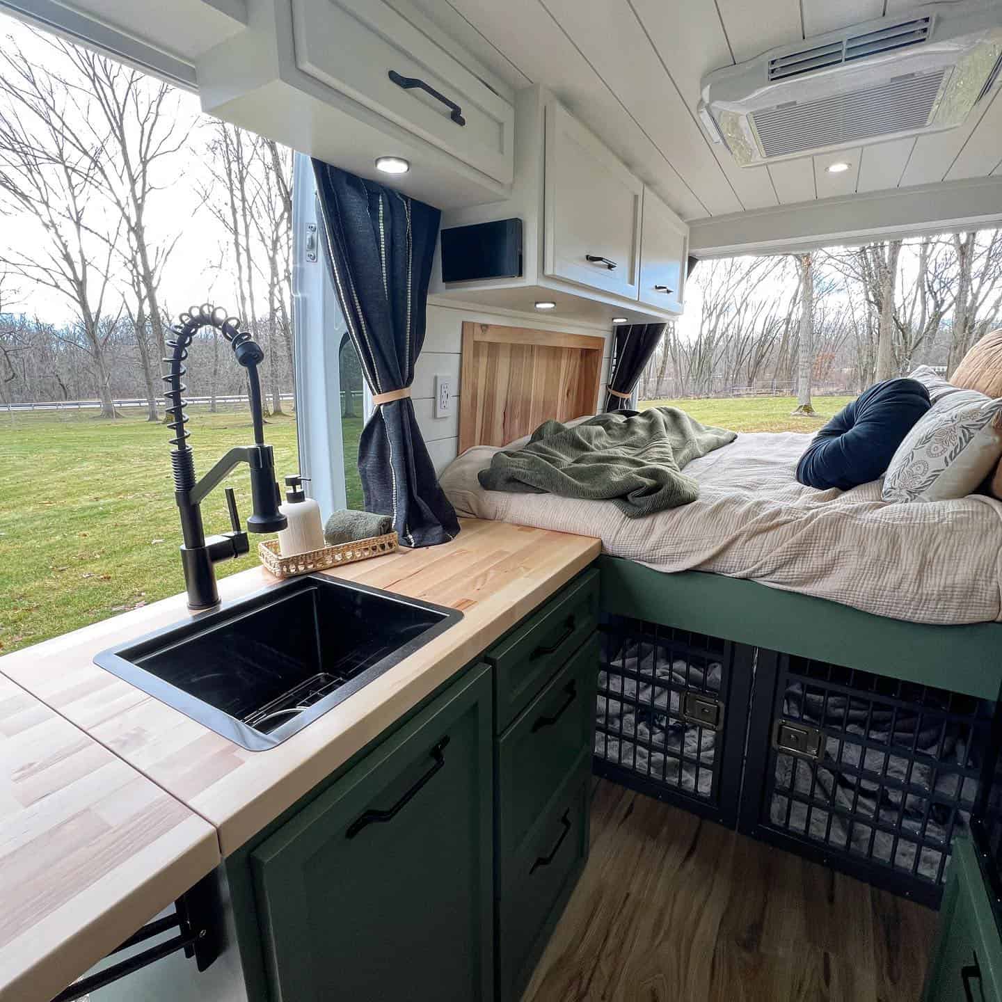 Van Life with Double Dog Crates