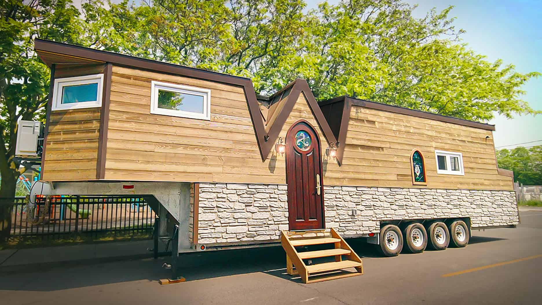 Purple Heart Manor: 43-Foot Medieval-Inspired Tiny House by Acorn Tiny ...