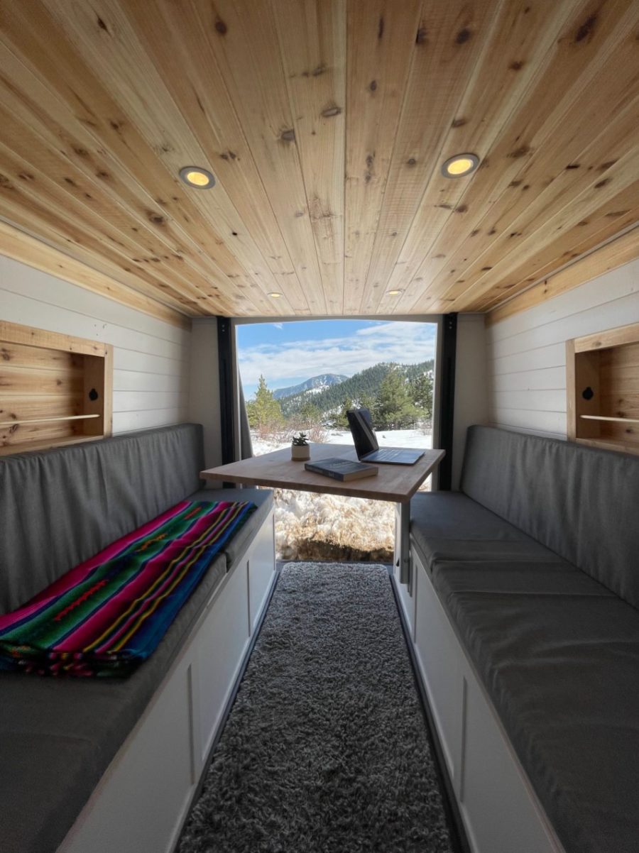 Tall ProMaster Van Build With A Power Lift Bed by Mile High Vans