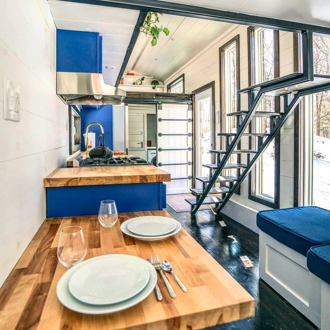 Custom Floating Staircase by Willowbee Tiny Homes