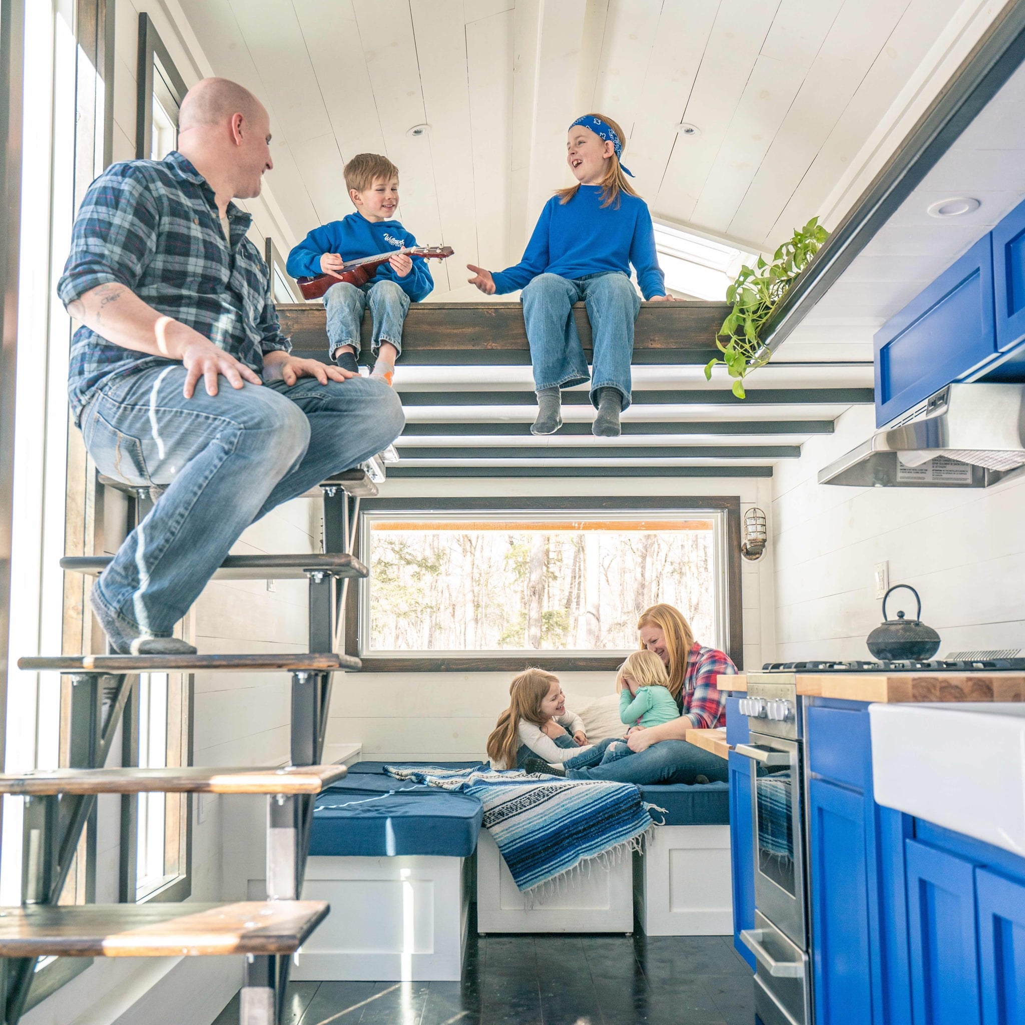 Custom Floating Staircase by Willowbee Tiny Homes