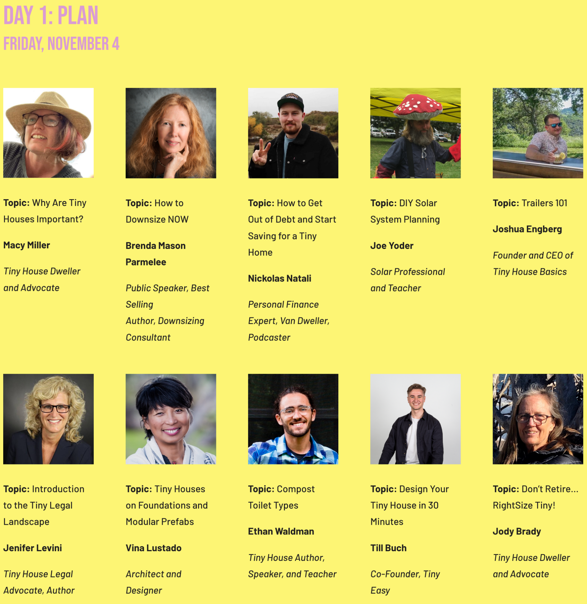 Free Tiny House Summit November 4-6, 2022