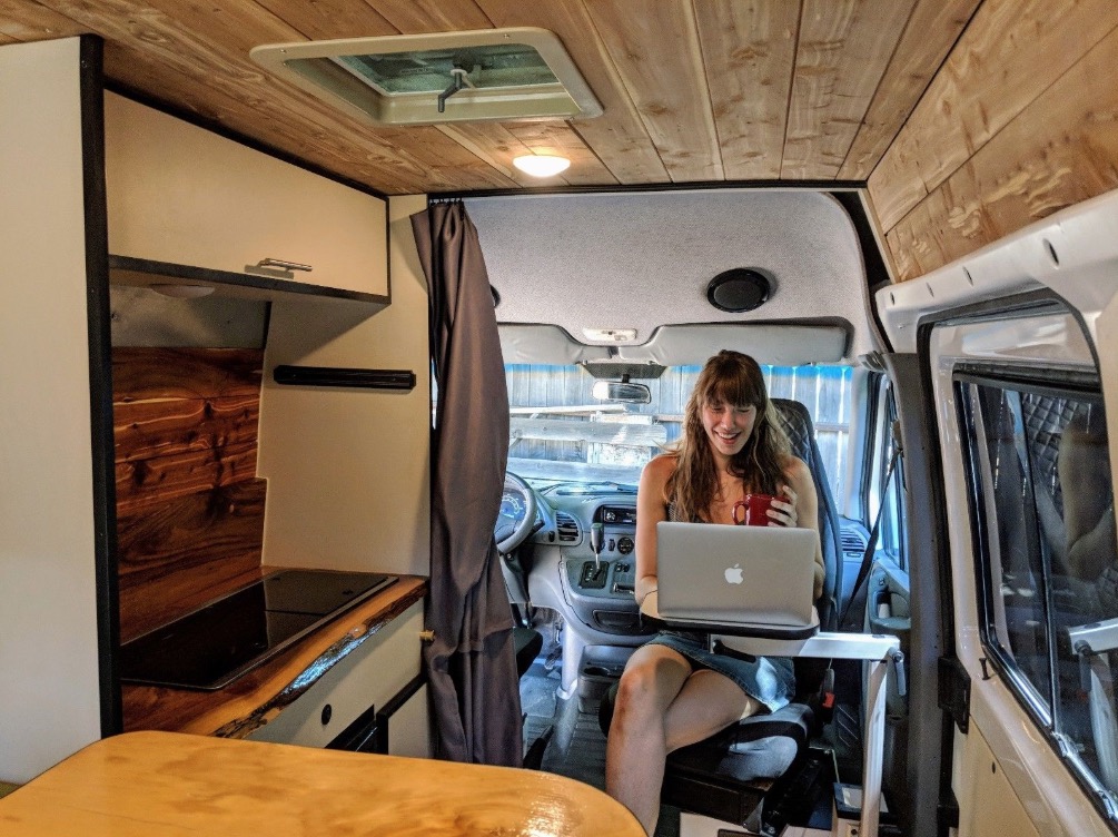 Diesel Sprinter Conversion with High Roof and Rhino Liner Paint Job