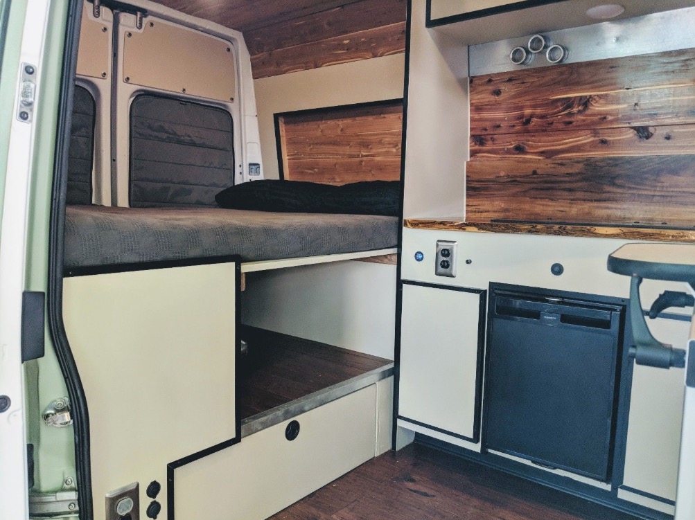 Diesel Sprinter Conversion with High Roof and Rhino Liner Paint Job