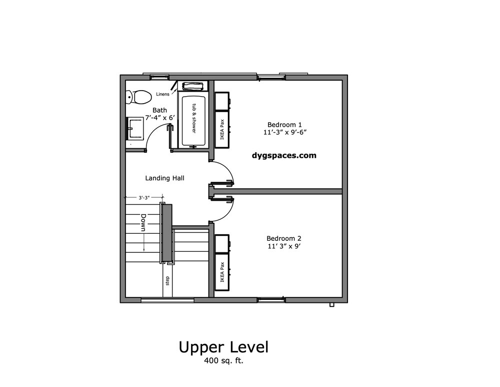 Dois: 2 Bed 2 Bath Cube Cabin Plans (For Sale)