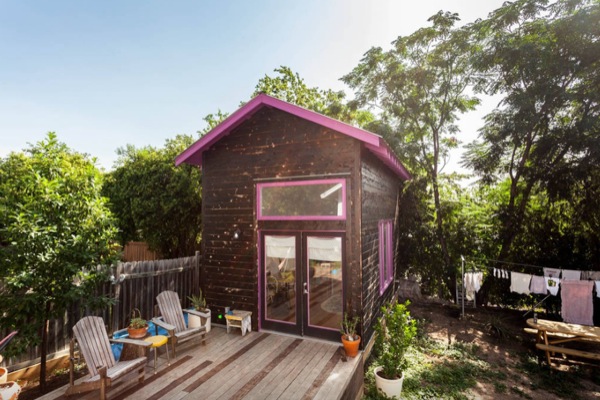 Funky Tiny Cabin with Purple Accents in Austin