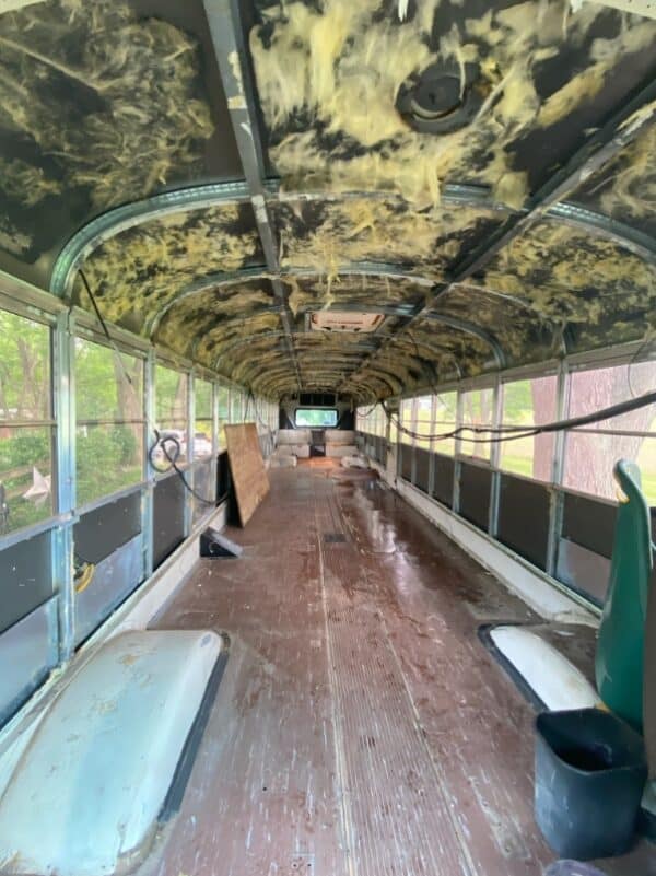 Traveling in their Vintage Bus Conversion