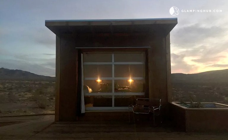 Group of Three Tiny Cabins in the Mojave Desert