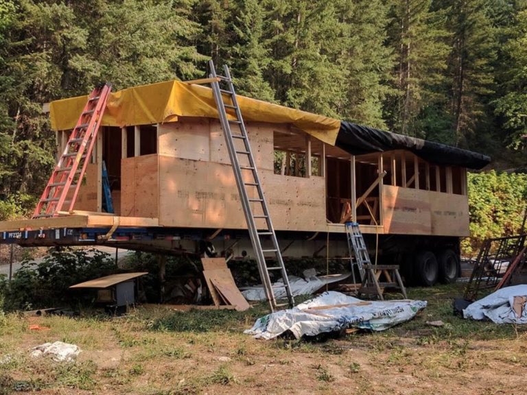 Mother's 45ft 'High Boy' Tiny House on Semi Truck Trailer