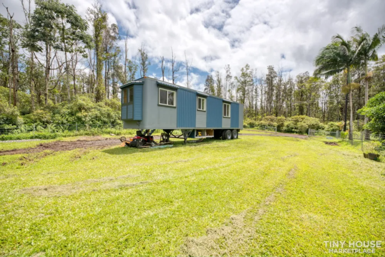 Insulated Semi-Truck Trailer Tiny House For Sale w/ Downstairs Bedroom