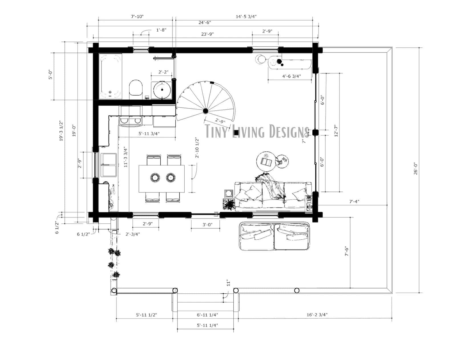 16×20 Two-Story Cottage Plans