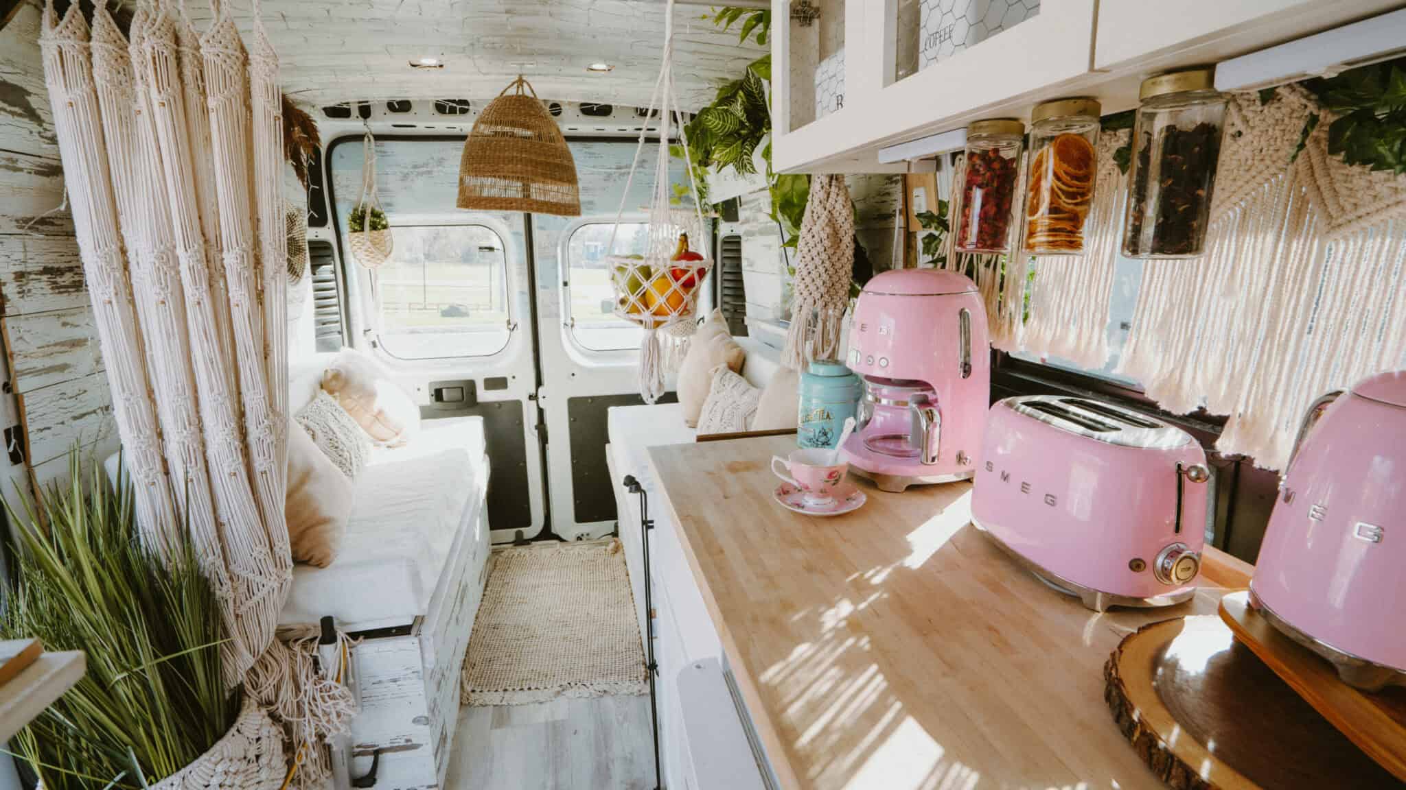 Her Shabby-Chic Farmhouse Van For Weekend Trips