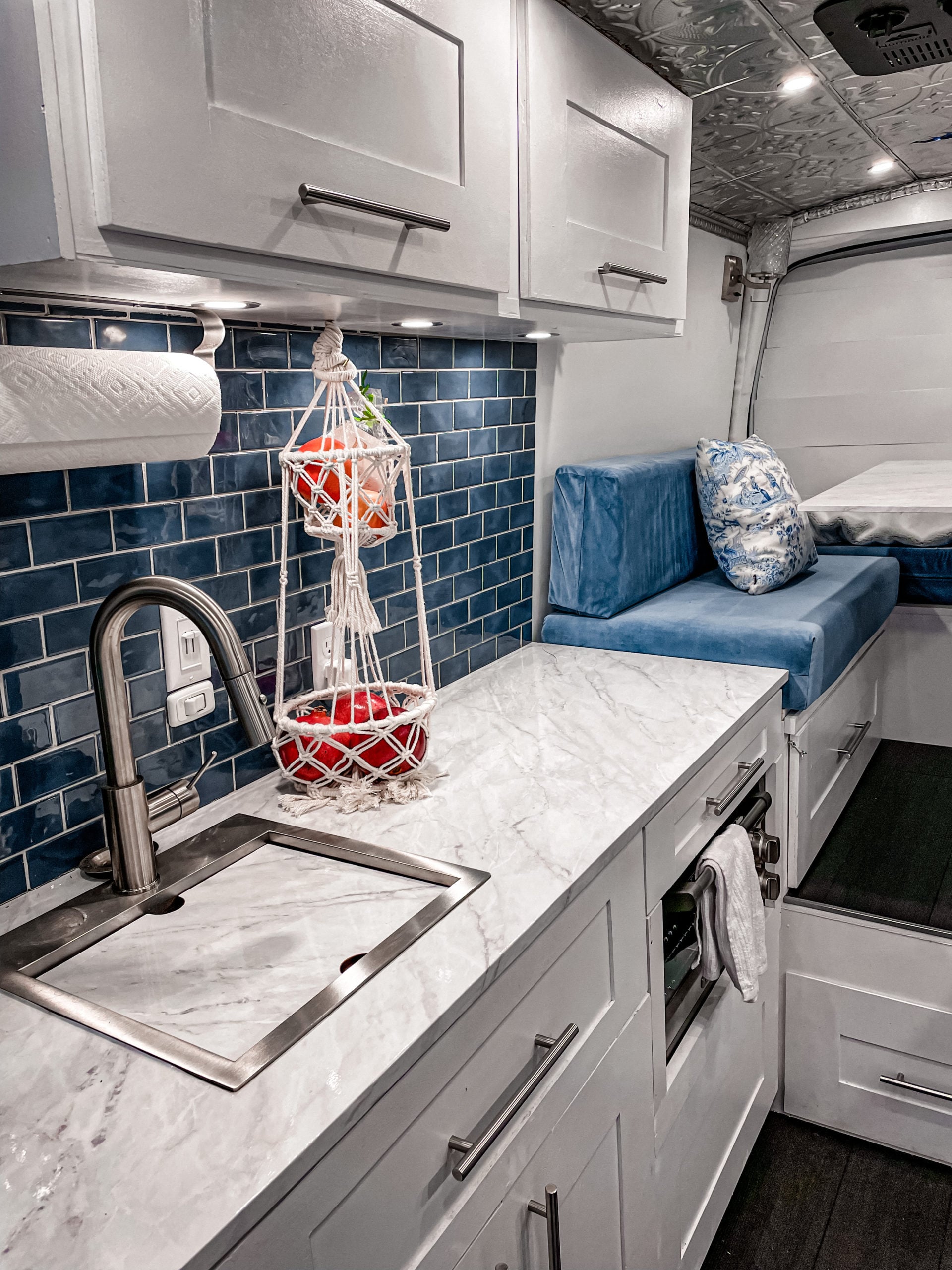 Lauren & Her Dad Built Out this Stunning Blue & White Van