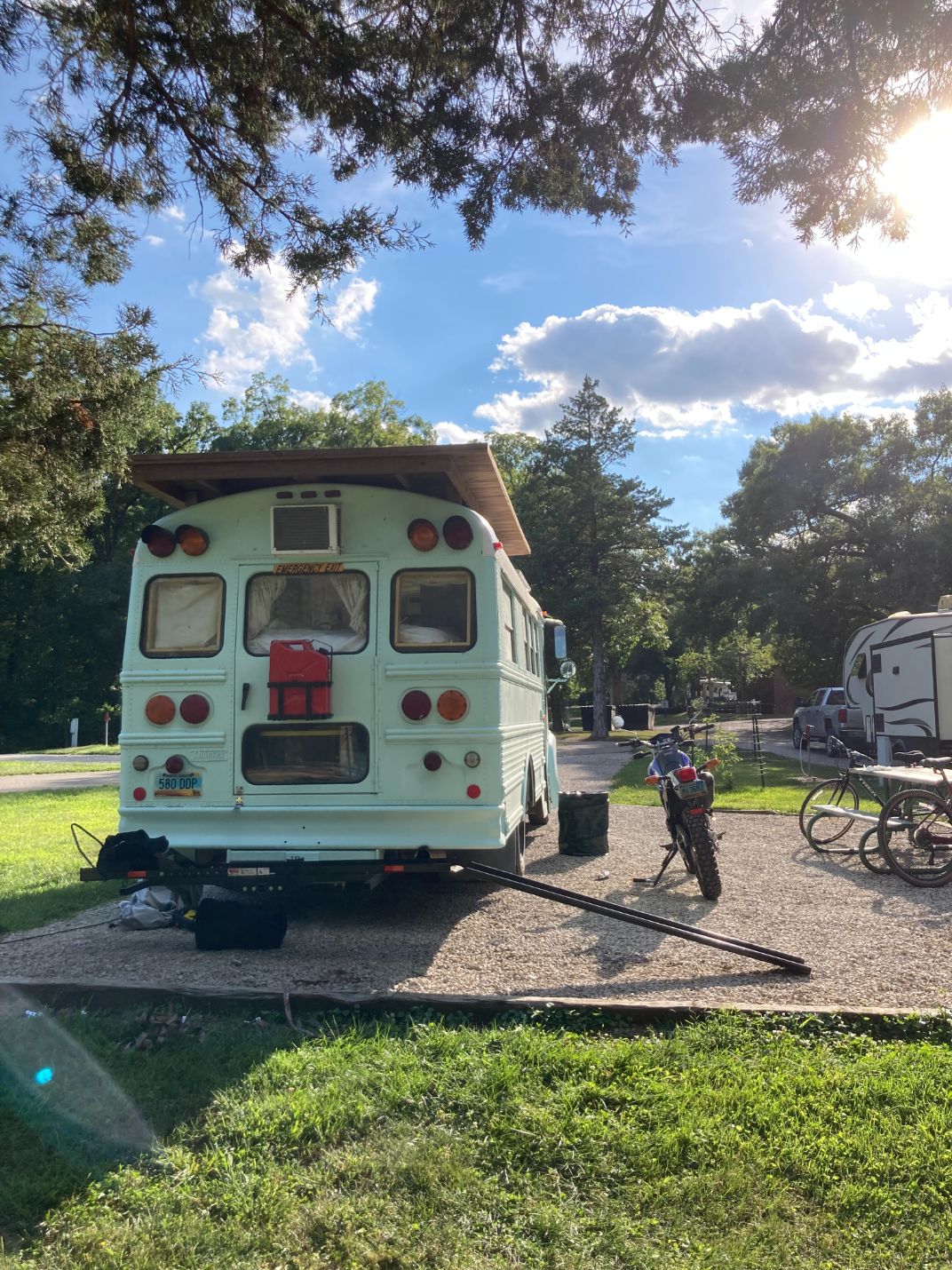 Live, Work, Travel in Their 1995 Thomas Vista Skoolie