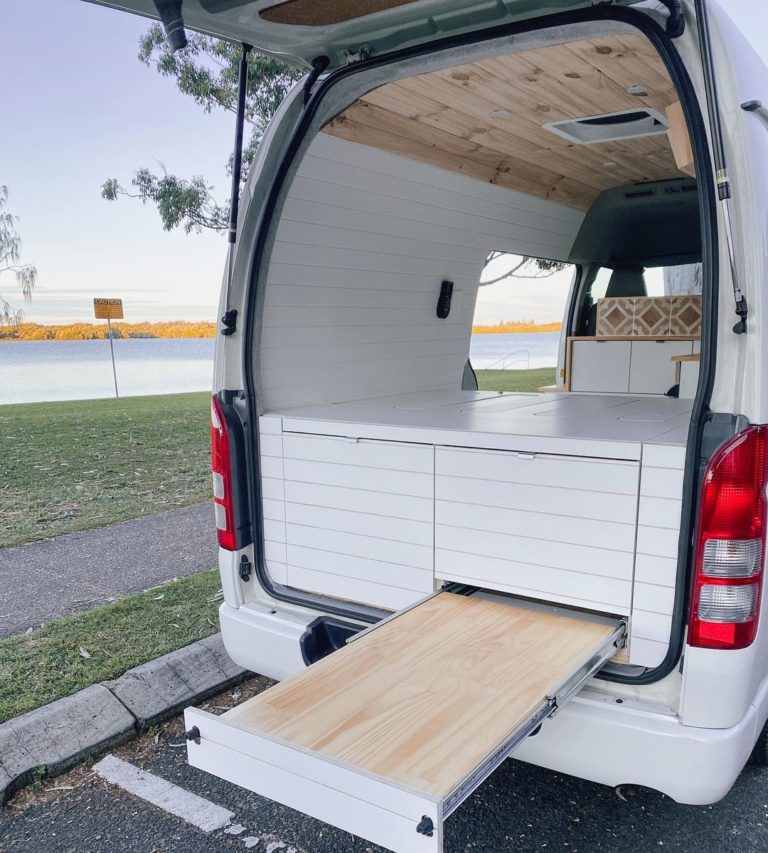 This Van Conversion has a Pull-out Outdoor Kitchen