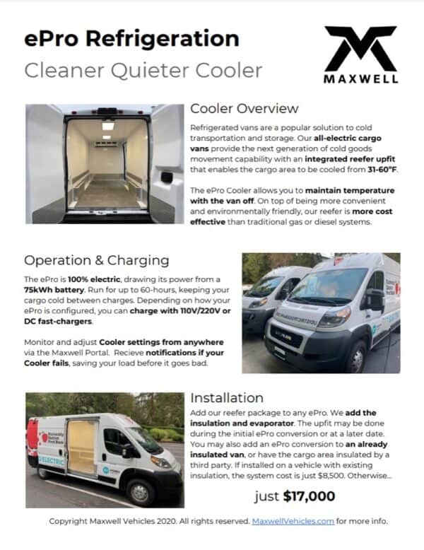 Maxwell’s ePro Electric Reefer Van Built with Reclaimed Tesla Parts