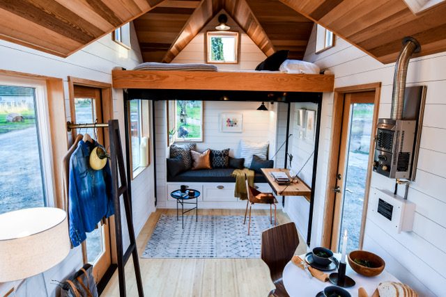 28ft Urban Tiny House with 3ft Nook Bump-out And Elevator Bed!