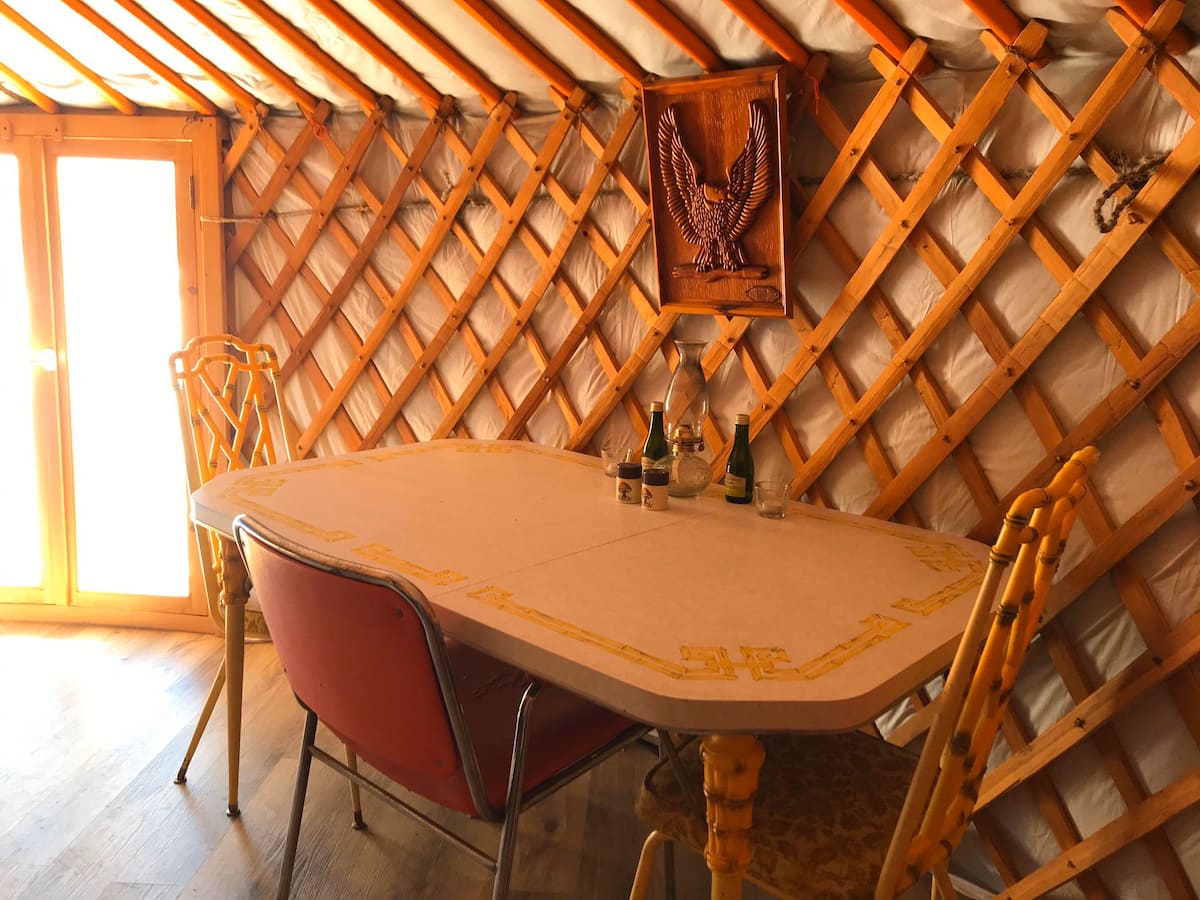 Orange Sunshine Secluded Yurt by the River