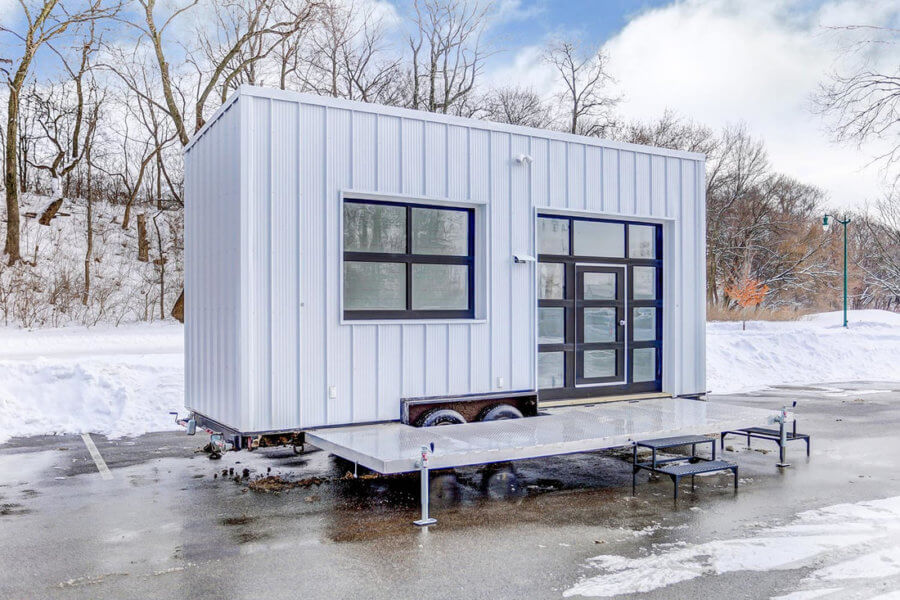 Mobile Coworkspace built for Upwork with Custom Garage Doors/Windows!