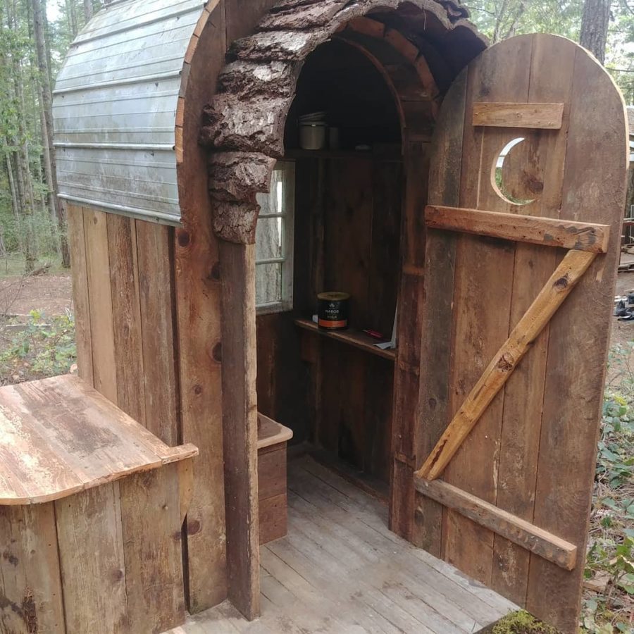 He Built Them This Whimsical Little Outhouse