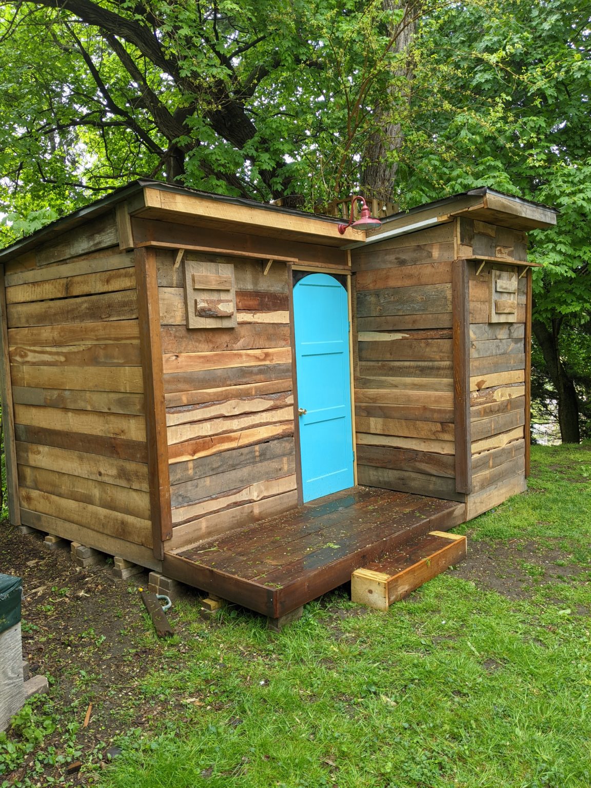 Dad Builds Son Nearly-Free Pallet Cabin