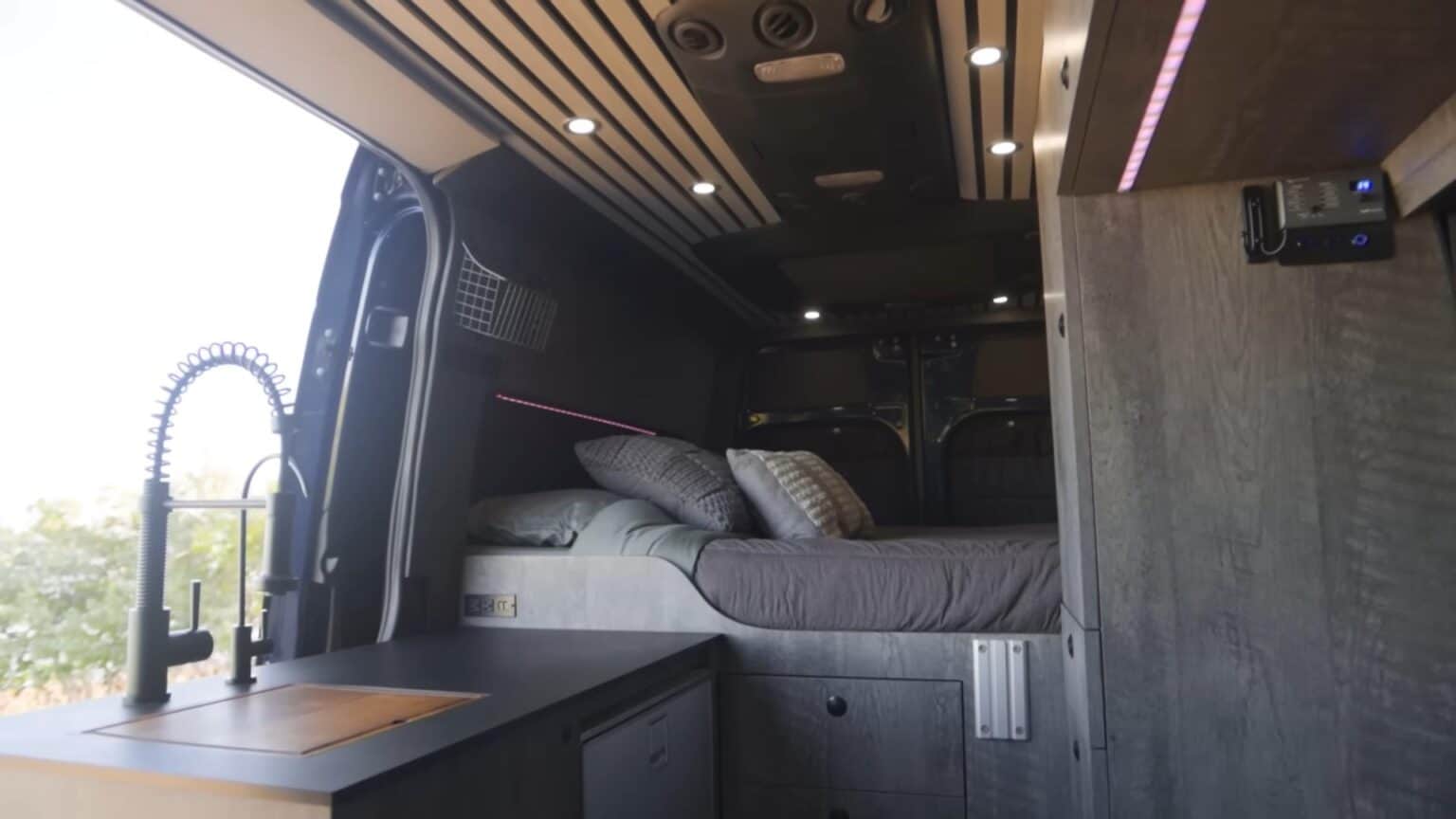 Photographer’s Professionally-Built Dark Interior Van