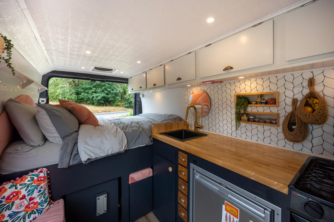 Professional Baker & Makeup Artist in their DIY Van Build
