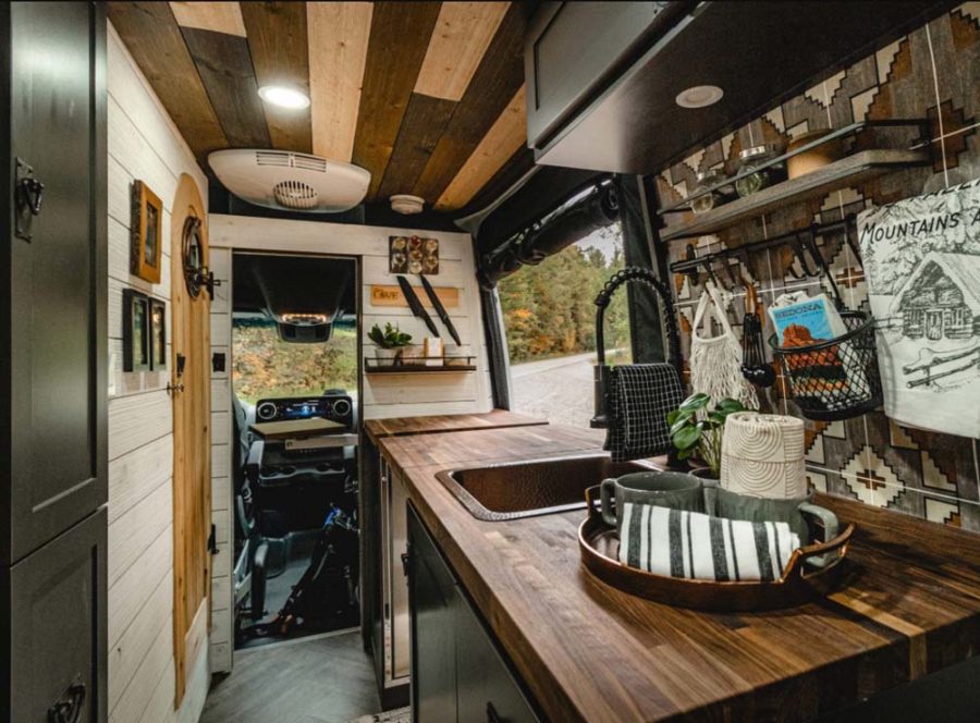 The Custom 'Rustic Cabin' Van Conversion by Drifter Vans