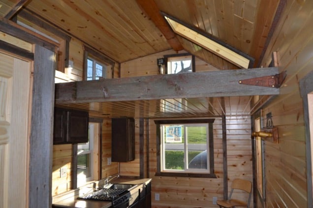 Tiny Log Cabin on Wheels by Rolling Cabins