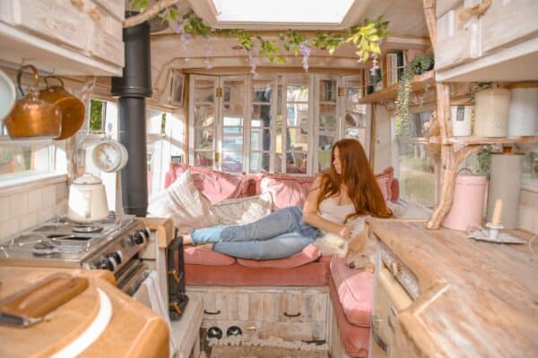 Shabby Chic Shuttle Bus Feels Like a Cozy Cottage on Wheels!